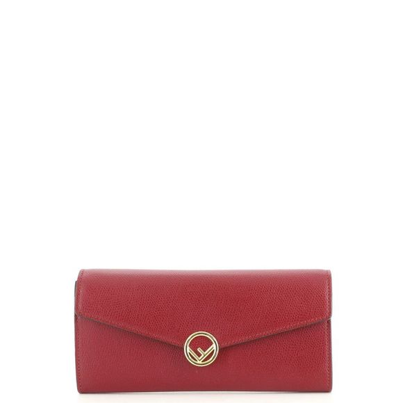 Fendi | Bags | Fendi F Is Fendi Envelope Wallet Leather Long Red | Poshmark